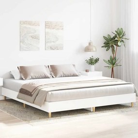 Rám postele bez matrace bílý 180x200cm Dřevěné konstrukce 3329021