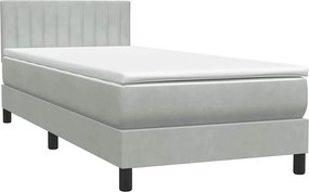 Box Spring Postel s matrací Světle šedá 90x220 cm Samet 3316431