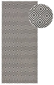 Černo-bílý venkovní koberec NORTHRUGS Karo, 80 x 200 cm