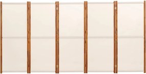5dílný paraván krémově bílý 350 x 180 cm 319185