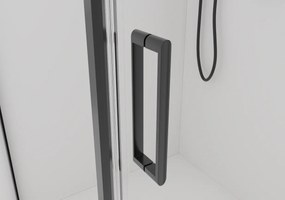 CERANO - Sprchový kout Porte L/P - černá matná, transparentní sklo - 90x80 cm - křídlový