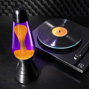 Mathmos Astro Vinyl, originální lávová lampa s zelenou tekutinou a červenou lávou, 44cm