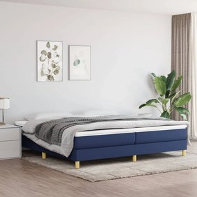 Box spring postel s matrací modrá 200x200 cm textil - Default Title