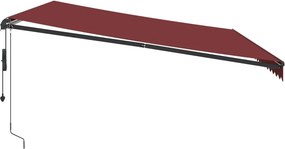 Automatická zatahovací markýza s LED burgundská 500 x 350 cm 3215009