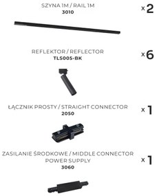 Zuma Line 3027 - Bodové svítidlo v lištovém systému LULU 6xGU10/35W/230V černá