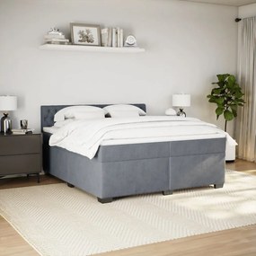 Box spring postel s matrací tmavě šedá 200x200 cm samet 3288709