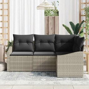Set pohovek 4 ks Světle šedá polyratan 3346702
