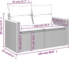 11dílná zahradní sedací souprava s polštáři černá polyratan 3226428