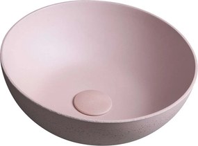 Sapho Formigo - Umyvadlo na desku průměr 39 cm, bez přepadu, bez otvoru pro baterii, matná růžová FG321