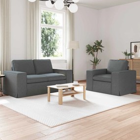 Set pohovek 2 ks Tmavě šedá textil 3407501