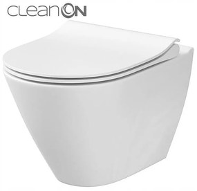 Cersanit City Oval CleaOn, závěsná wc mísa bez sedátka, bílá, K35-025