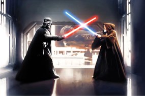 Komar Vliesová fototapeta Star Wars Vader vs. Kenobi 300 x 200 cm