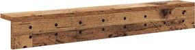 věšák, nástěnný, s poličkou, kompozitní dřevo, 10,5x80x10,5 cm, staré dřevo, Dekorino TK20260045