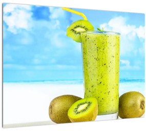 Skleněný obraz - kiwi smoothie (70x50 cm)