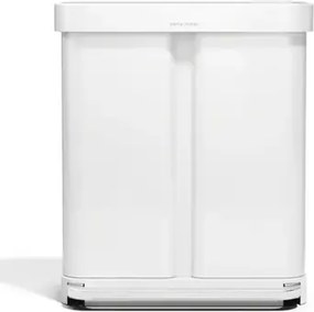 Simplehuman 58 l (34/24) bílá ocel / Pedálový odpadkový koš na tříděný