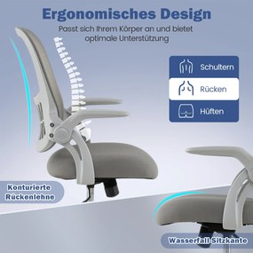 Costway Ergonomická kancelářská židle se sklopnými područkami a počítačovou