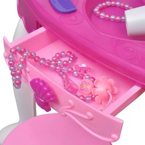 vidaXL Dětský toaletní stolek na hraní s 3 zrcadly, světly a zvukovými efekty [80115]
