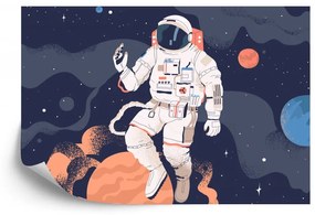 Fototapeta Astronaut Ve Vesmíru A Planetách Samolepící tapety 104x70.5