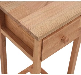 Odkládací stolek se zásuvkou 25 x 25 x 60 cm masivní ořech - Default Title
