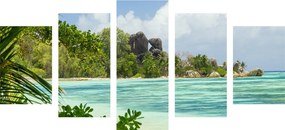 5-dílný obraz nádherná pláž na ostrově La Digue Varianta: 200x100