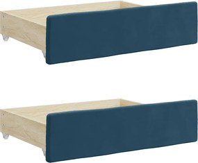 Válenda s přistýlkou a zásuvkami modrá 90 x 200 cm samet 3196976