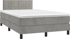 Box spring postel s matrací světle šedá 120x190 cm samet 3269837