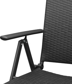 vidaXL Stohovatelné zahradní židle 2 ks polyratan [42796] Barva: Černá