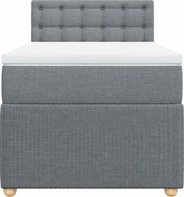 Box spring postel s matrací světle šedá 90x200 cm textil 3287353