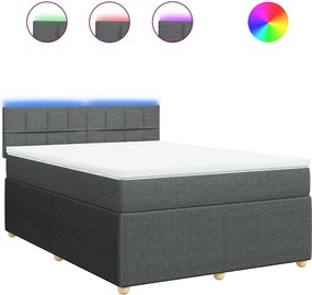 Box spring postel s matrací tmavě šedá 160x200 cm textil 3289808