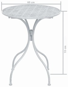 vidaXL 3dílný bistro set ocelový šedobílý