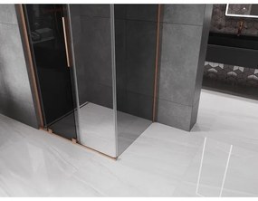 Mexen Velar L, sprchový kout s posuvnými dveřmi 100 x 120 cm, 8mm šedé sklo, měděná matná, 871-100-120-43-65