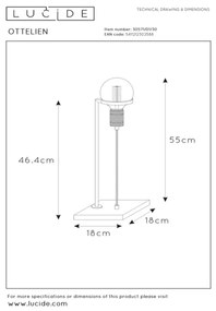 Lucide 30571/01/30 - Stolní lampa OTTELIEN 1xE27/60W/230V