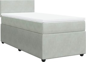 Box spring postel s matrací světle šedá 90x190 cm samet 3289908