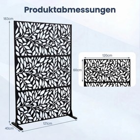 Costway Zástěna na ochranu soukromí Kovová venkovní zástěna