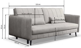 Rozkládací pohovka Vannes, tmavě zelená látka