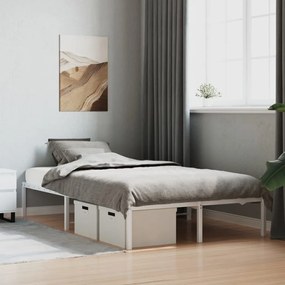 Kovový rám postele bílý 120 x 200 cm - Default Title