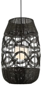 Závěsné svítidlo Arona, 1x černé ratanové stínítko, (fi 40cm), b