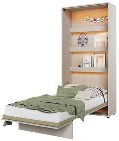 Sklápěcí postel Concept Junior - vertikální, Osvětlení: osvětlení LED, Rozměr postele: 90x200, Barva: Silk Flou