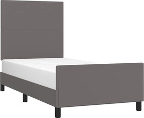 Rám postele s čelem šedý 80 x 200 cm umělá kůže 3125419