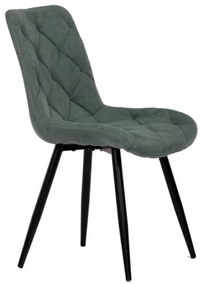 Jídelní židle zelená látka nohy černý kov CT-382 GRN2