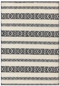Tribeca Design Kusový koberec Mola Black/Cream Stripe Rozměry: 120x170 cm