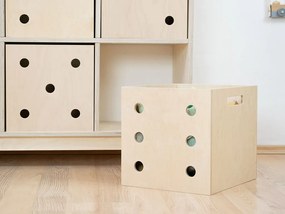 Benlemi Dřevěný úložný box DICE s čísly ve stylu hrací kostky Zvolte barvu: Bílá, Varianta: Jednička