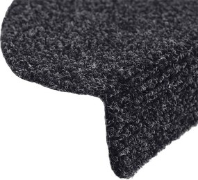 Schodové rohože samolepicí 5 ks 56 x 17 x 3 cm černé, půlkulaté 149678