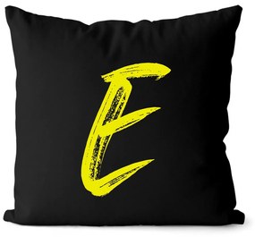 Polštář – písmeno E (Velikost: 55 x 55 cm, Barva: Žlutá)
