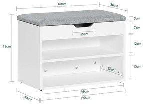 Sobuy FSR25-HG Lavice na boty Lavička na boty Stojan na boty Botník Světle šedá