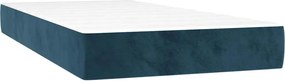 Box spring postel s matrací a LED tmavě modrá 100x200 cm samet 3134451
