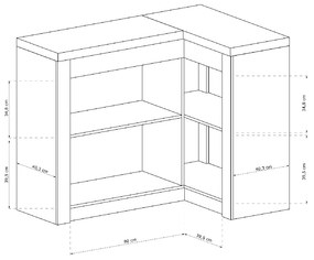 INDIANAPOLIS k | komoda rohová I-15 | PRAVÁ | kraft bílý