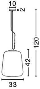 Nova Luce Závěsné svítidlo OLIVERIO, 33cm, E27 1x12W