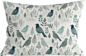 Polybavlněný povlak na polštář LEAFBIRD POLY 50x70 cm, bílo-zelený