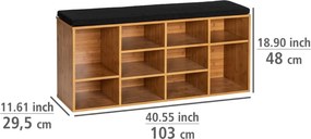 Botník se sedákem z černé látky LOFT, hnědá, Wenko